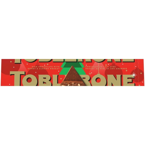 TOBLERONE, Milk Chocolate Bar with Honey and Almond Nougat, Holiday Chocolate, Holiday Gift, 360 ...
