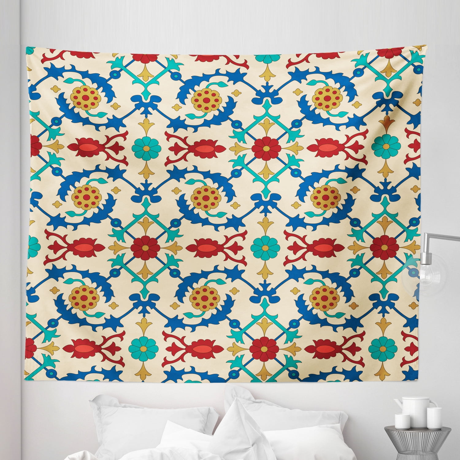 Colorful Tapestry, Nostalgic Eastern Art Motifs with Floral Ornaments ...