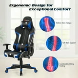 Goplus Ergonomic Massage Gaming Chair with Headrest & Dual Lumbar ...