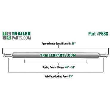 Tie Down 2 in. Galvanized Square Trailer Axle - 2,000 lbs, 1.16 in ...
