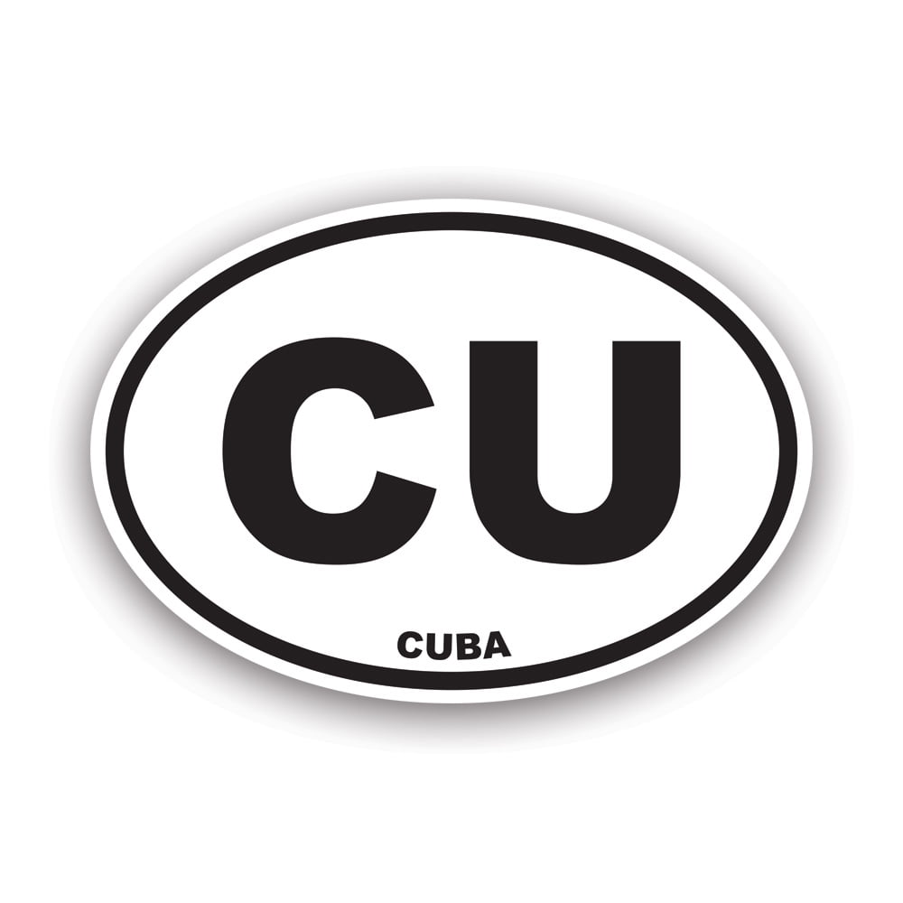 Cuba Oval Sticker Decal - Self Adhesive Vinyl - Weatherproof - Made in ...