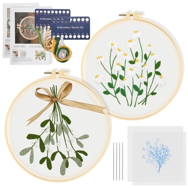 3 Sets Embroidery Kit for Beginners Art Craft Handy Sewing Set Mushroom ...