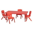 Flash Furniture 24''W x 48''L Adjustable Rectangular Plastic Activity Table Set in Multiple ...