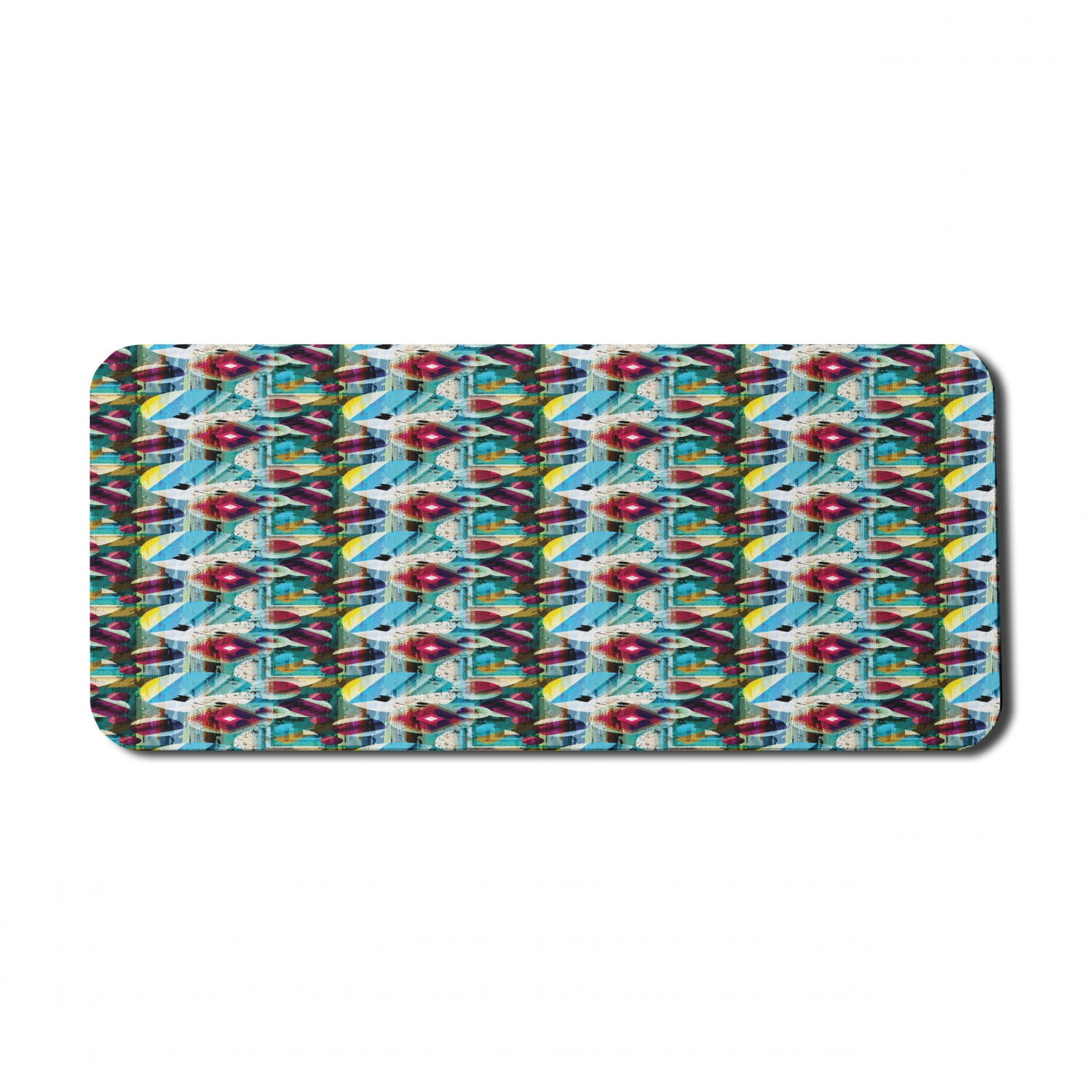 Abstract Computer Mouse Pad, Grungy Geometric Pattern with Color ...