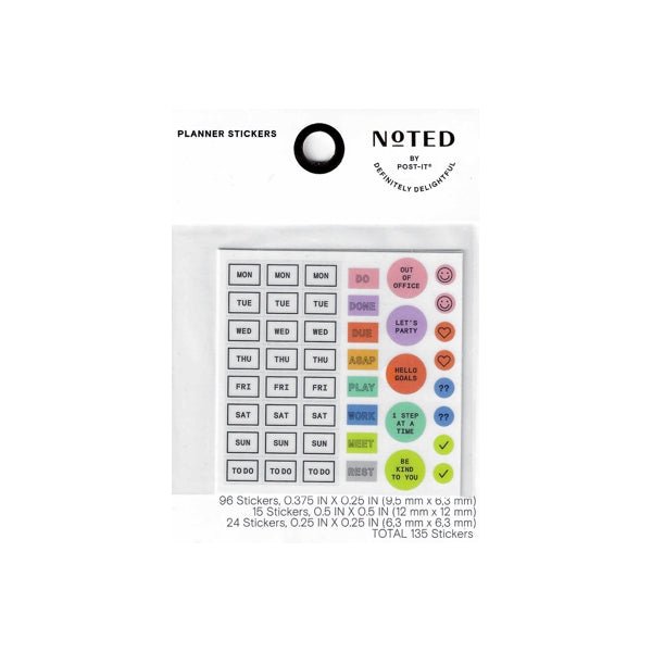 Noted by Post-it Daily Planner Stickers (135 Stickers) Plan and ...