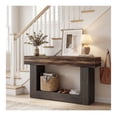 63" Narrow Entryway Table, Farmhouse Console Table with 2 Tier Storage ...