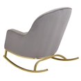 MoDRN Glam Velvet Rocking Chair with Lumbar Pillow, Charcoal Grey/Satin ...