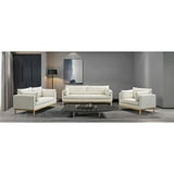 Meridian Furniture Langham Cream Textured Fabric Sofa Couch - Walmart.com