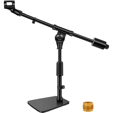 Desktop Microphone Stand, Adjustable Mic Stand with Boom Arm, 0.8 lb ...