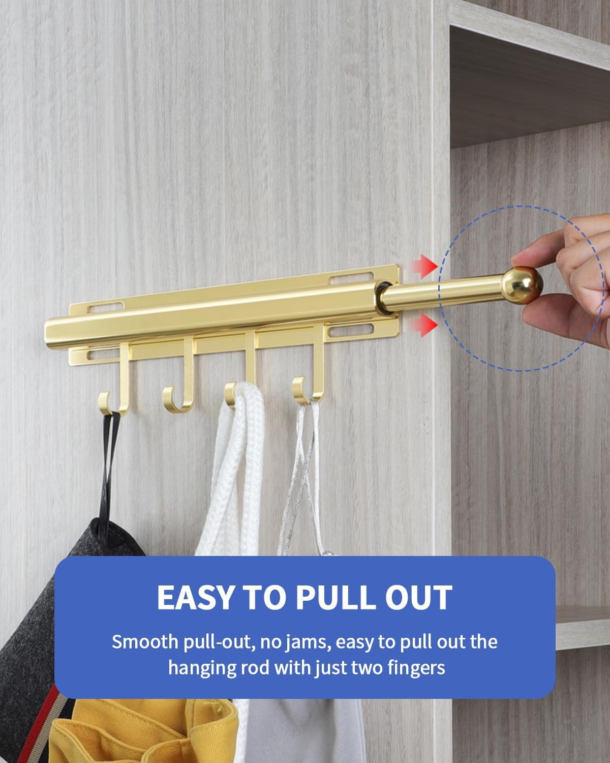 Valet Hook Retractable Closet Valet Rod Pull-Out Wardrobe Clothes Rail ...