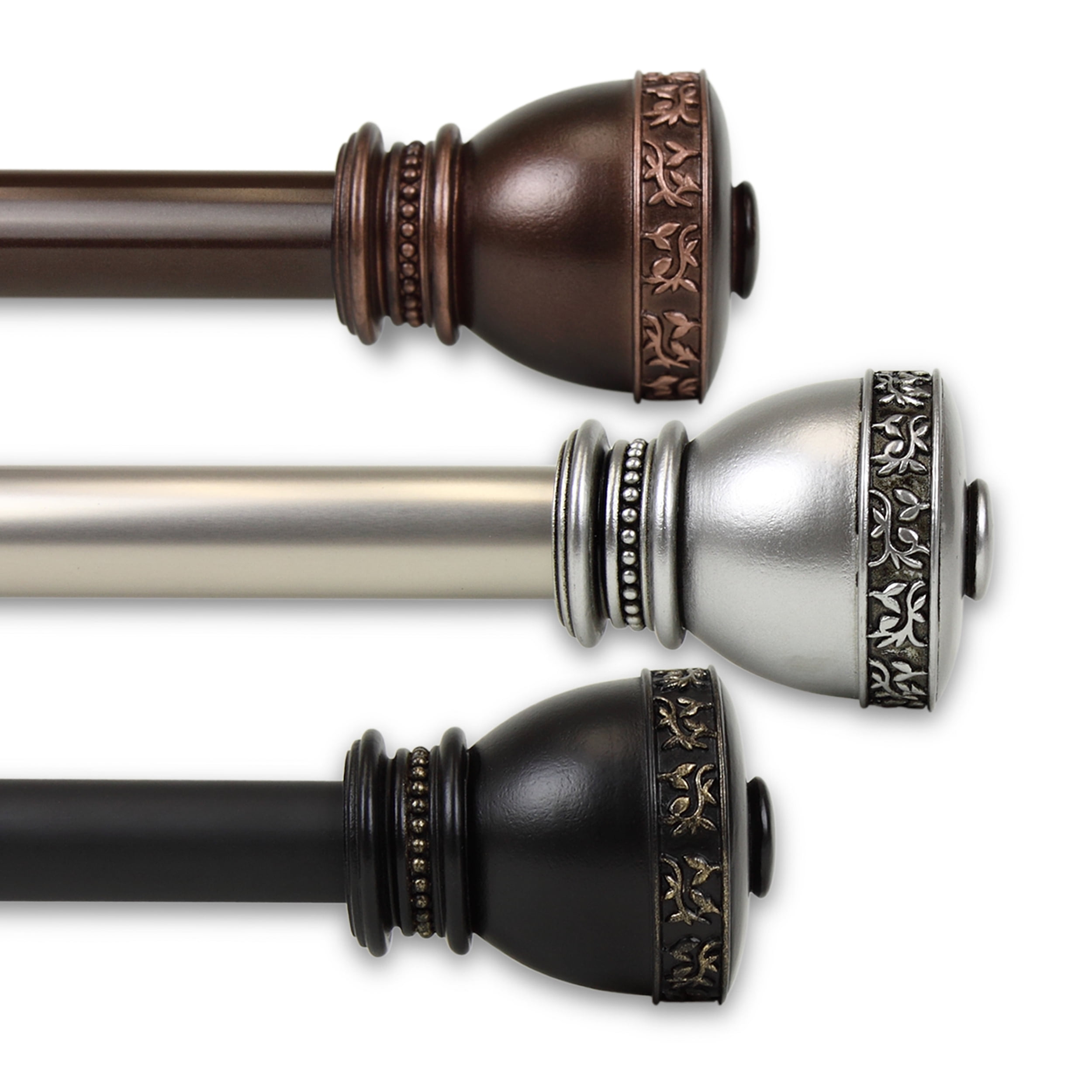 Kettle 1" Curtain Rod 28-48 inch - Black - Walmart.com