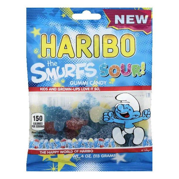 Haribo The Smurfs Sour! Gummy Candy, 4 Oz. - Walmart.com