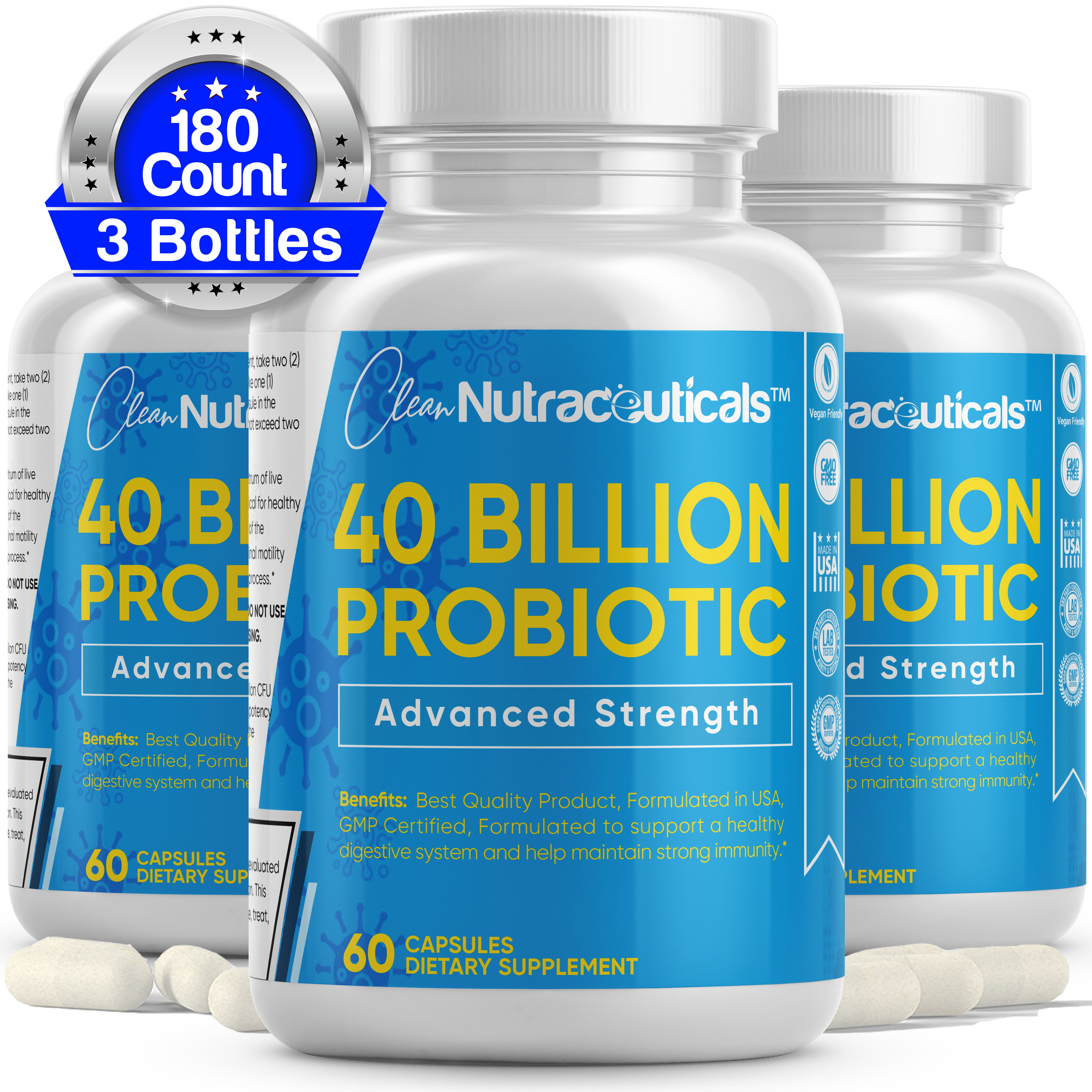 Probiotics 40 Billion High Potency, Probiotic Supplement For Immunity ...