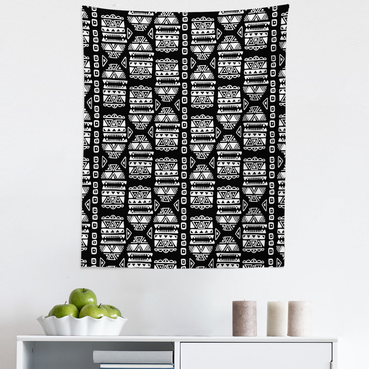 Aztec Tapestry, Doodle Illustration of Traditional Triangles Squares ...