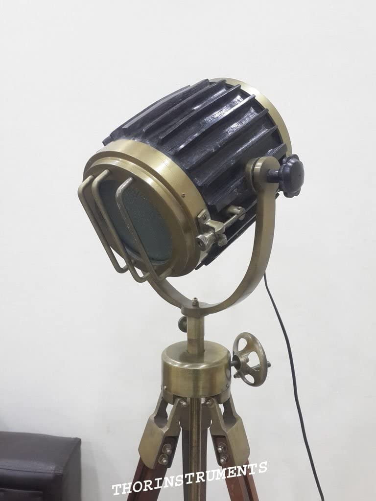 Vintage Modern Collectible Chrome Searchlight Home Black Screw Tripod ...