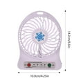 Snowflake Mini Desk Fan USB Rechargeable 3 Speed Quiet Fan Portable Fan ...