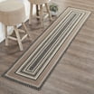 VHC Brands Black & Tan Braided Jute Runner Rug, Non-Skid Pad, Rectangle ...