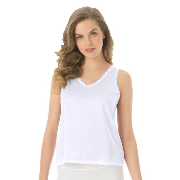 Comfort Choice Comfort Choice Womens Plus Size Lace Trim Camisole 2224 White Walmart