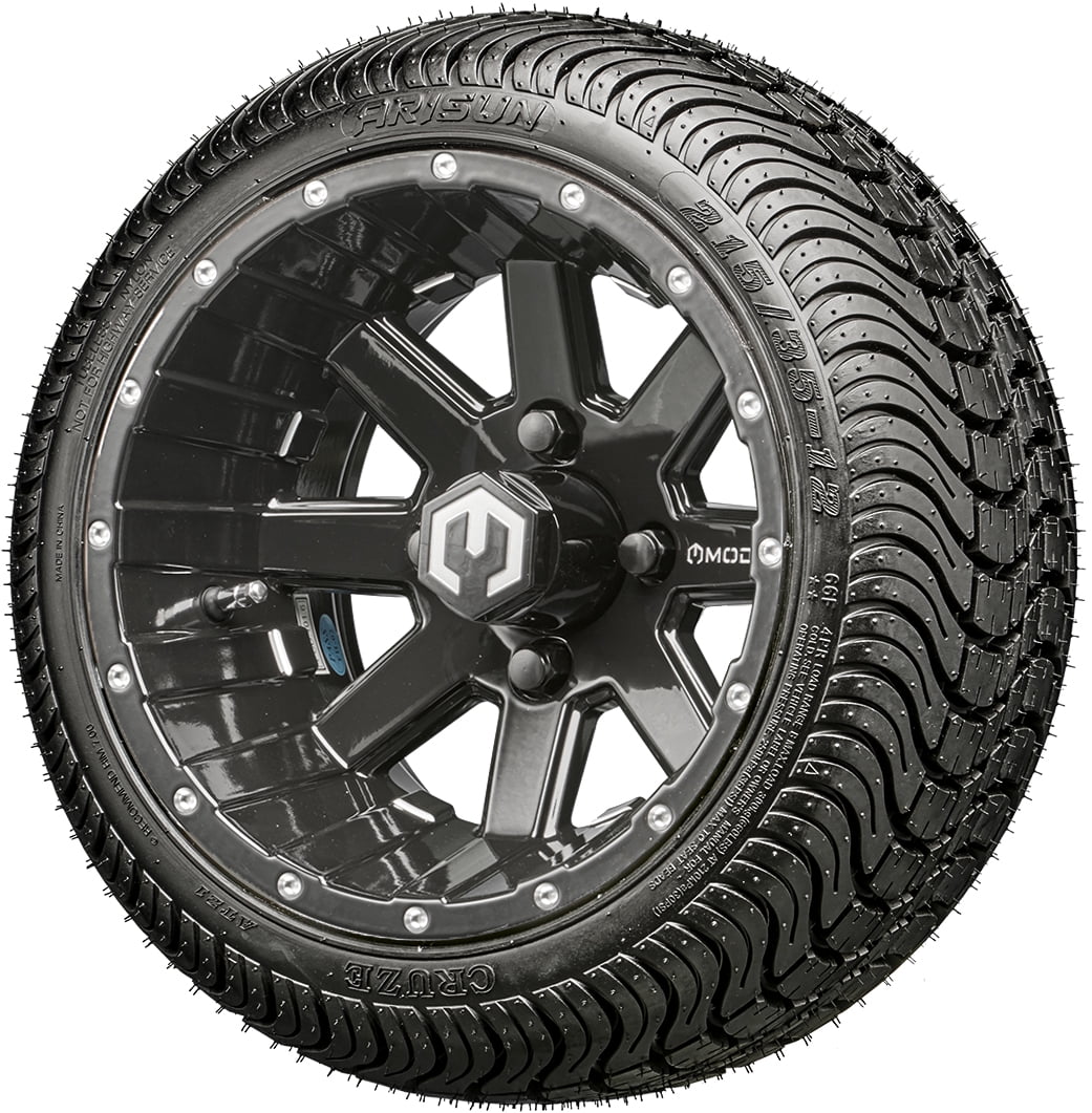 MODZ® Assault Golf Cart 12" Wheels and Tires - Black Ball Mill - LP ...