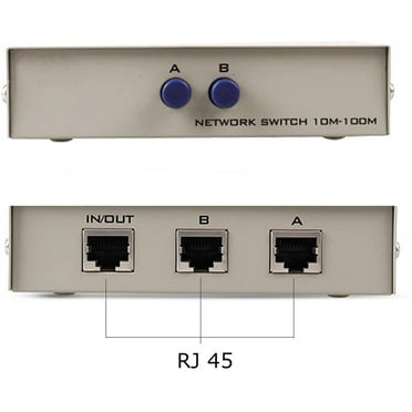 Kentek RJ45 2 Way Manual Data Switch Box Push Button Style Network I/O AB Female Port Phone ...