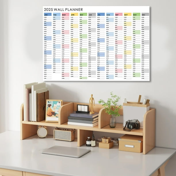 2025 Wall Planner Foldable Yearly Calendar With Color Coded And ...