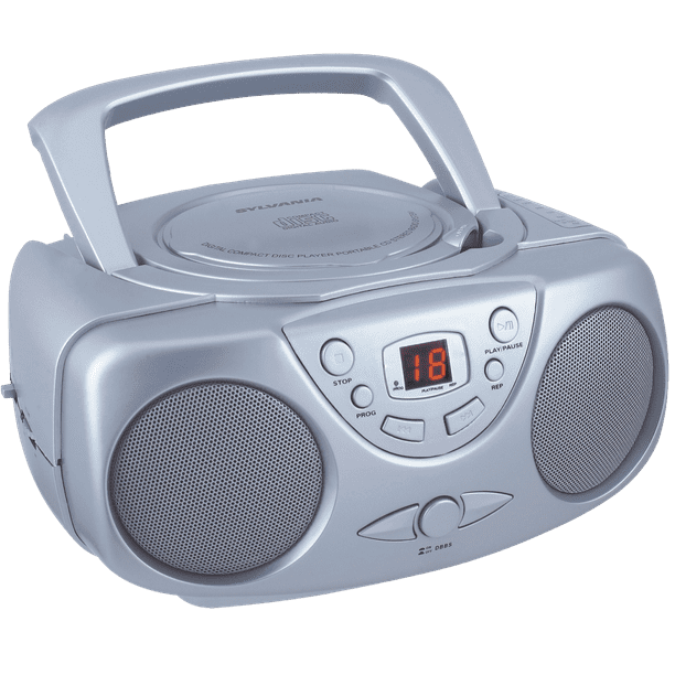 Sylvania SRCD243M Portable CD Boombox with AM/FM Radio - Silver ...