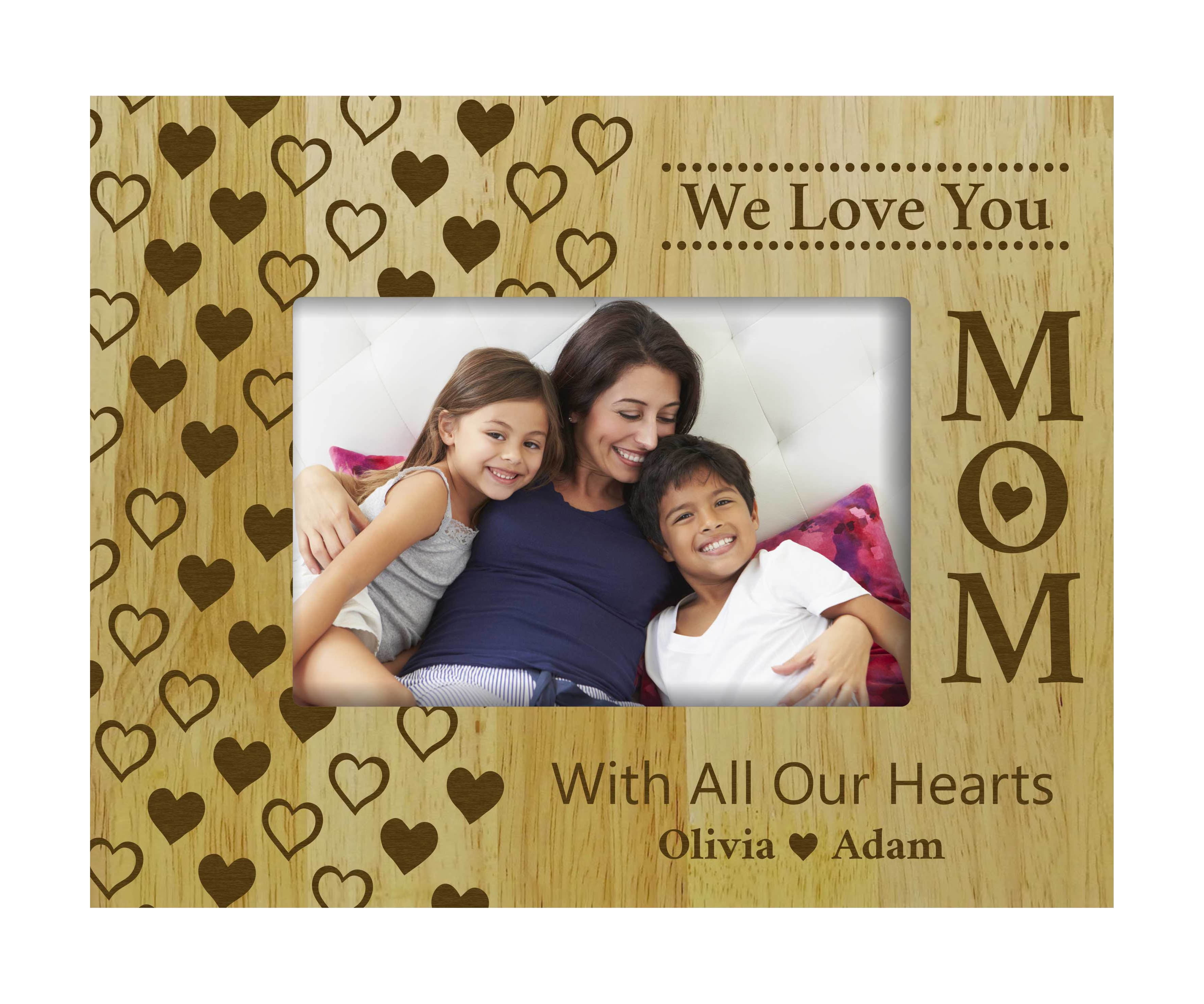 Personalized Mother Day Gift Wood Engraved Picture Frame With Name - 4 ...