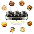 Superjoe Triple Slow Cooker Buffet Server, 3x1.5 Quart Removable ...