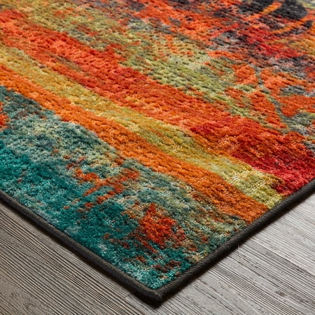 Mohawk Home Strata Eroded Color Multi Printed Area Rug, 7'6"x10', Teal ...