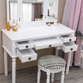 Ktaxon Tri-Folding Mirror Vanity Set with Stool, 5 Drawers Dressing ...