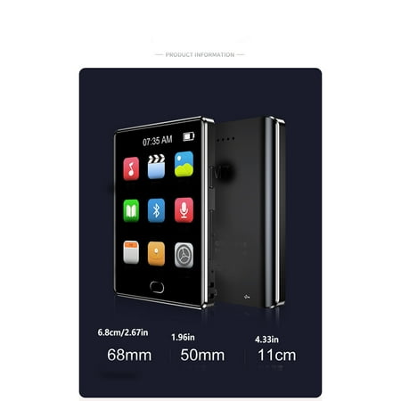 Music Player with Touch Full-Screen Function Small 2.5 Wireless ...