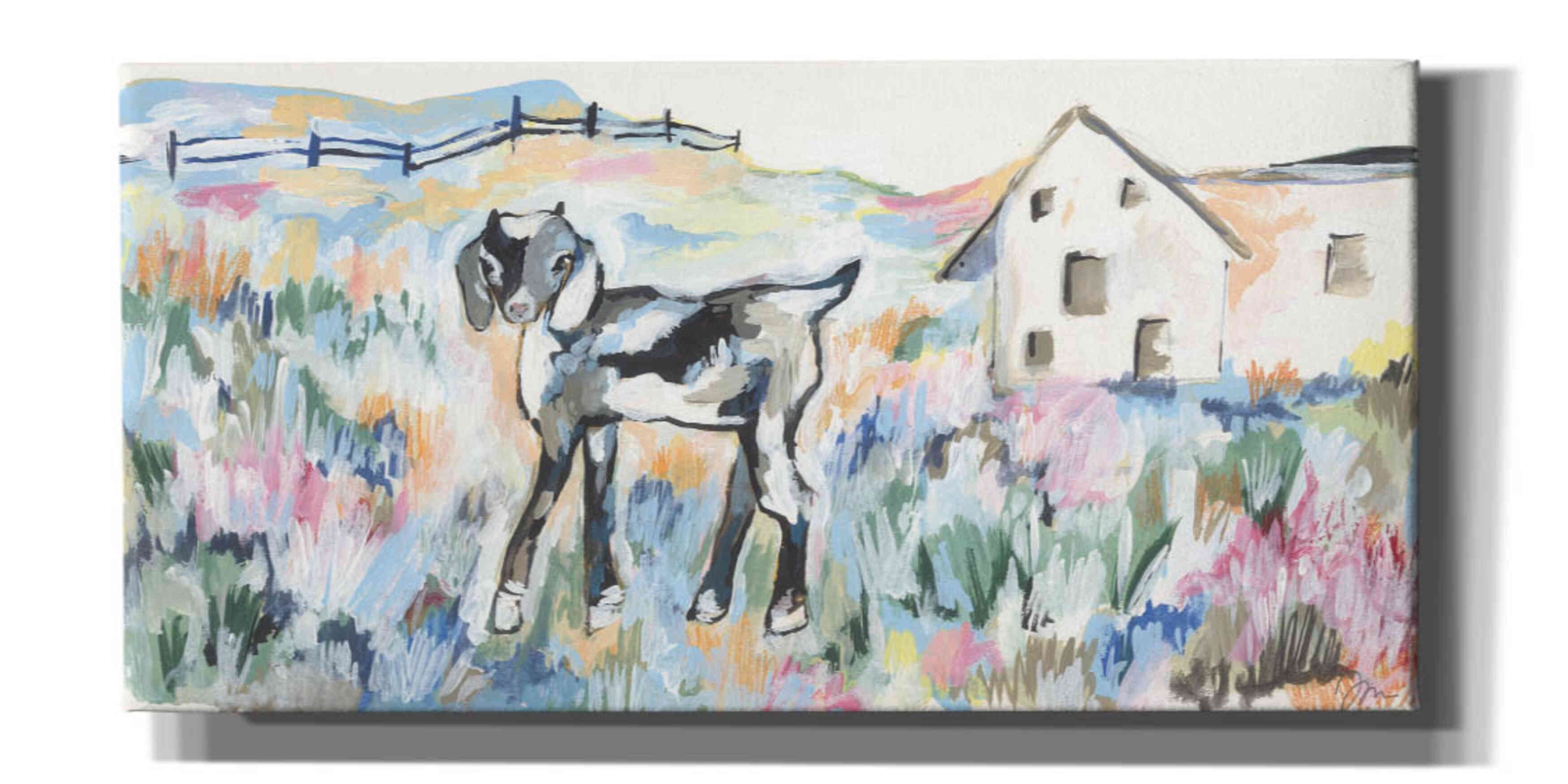 Epic Graffiti 'Daisy the Goat' by Jessica Mingo, Giclee Canvas Wall Art ...
