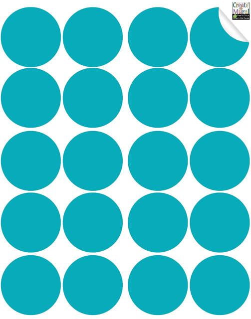 Teal Polka Dot Circle Wall Decals Room Decor Stickers Includes (40) 2.5 ...