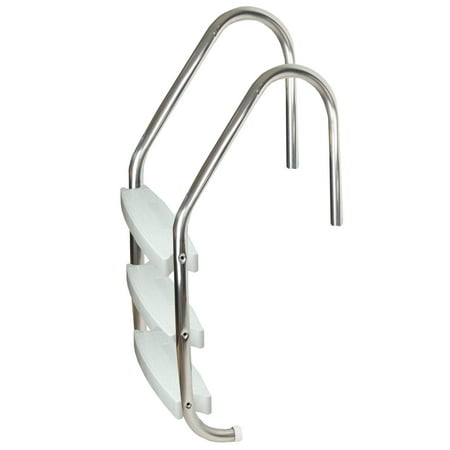 52" Three Step Stainless Steel In-Ground Swimming Pool Deck Ladder ...