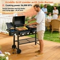 Multifunctional Gas Grill Combo, Outdoor Propane Griddle with Cover, 5 ...