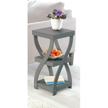 Small Round 2 Tier Wooden Side End Table for Small Spaces Bedroom ...