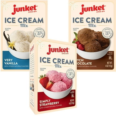 Junket Homemade Ice Cream Mix Powder, Very Vanilla Flavor (Box of 12 ...