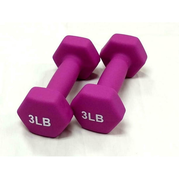 Neoprene 3LB Hex Dumbbell Hand Weights Set of 2 - Walmart.com - Walmart.com