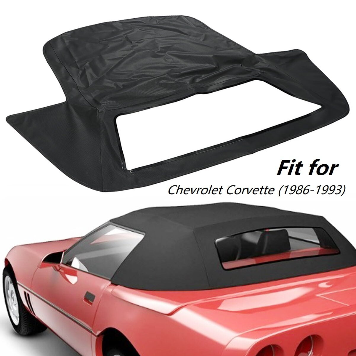Fit for Chevrolet Corvette (1986-1993) Convertible Soft Top (Black ...