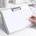 Meggemo A4 Plastic Writing Clipboard with Foldable Stand Paper Storage ...