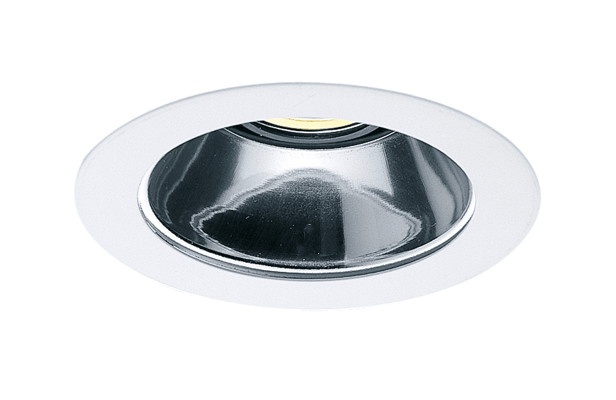 NICOR Lighting 4 inch White Recessed Trim with Chrome Specular MR16 ...