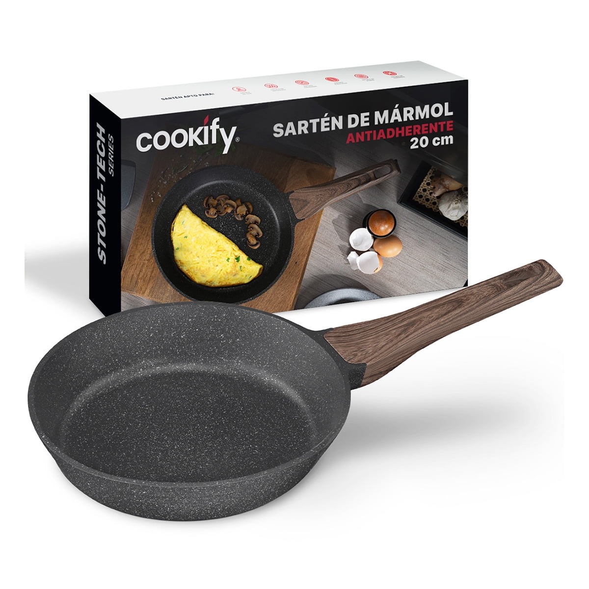 Sartén de Aluminio con Revestimiento Antiadherente, 100% Libre de PFOA ...