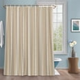 Brown Stripes Shower Curtain Set with Hooks, Classic Minimalist Stripe ...
