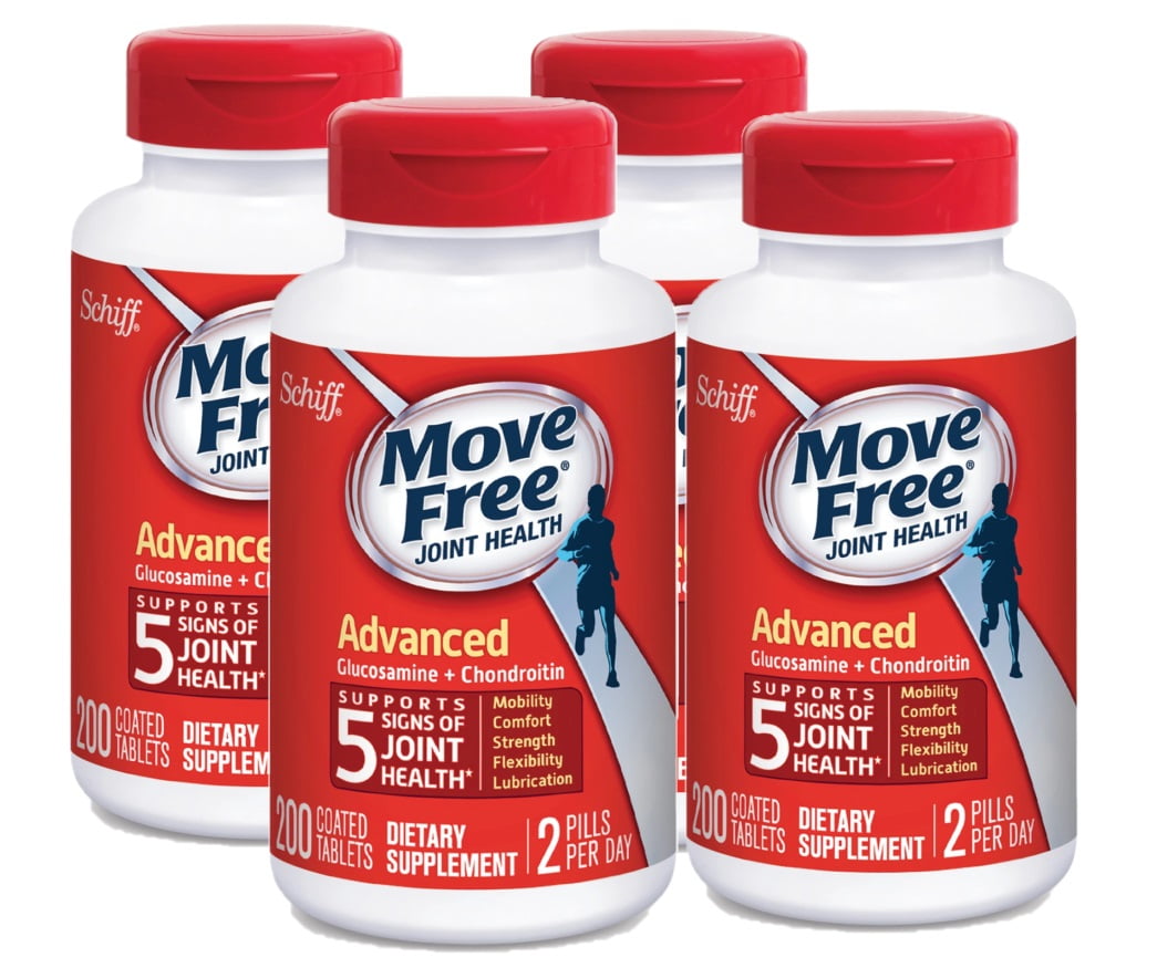 4 Pack | Schiff Move Free Advanced Joint Supplement, 200 Tablets ...