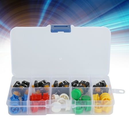 FLAMEEN Tactile Push Button,Micro Button Switch Kit,25PCS 12x12x7.3 Mm ...