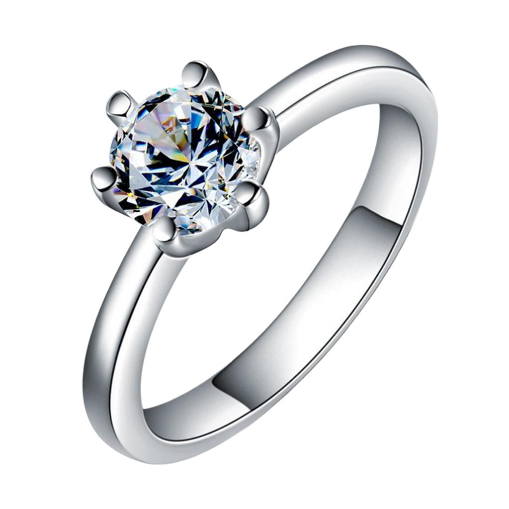 Anillo de compromiso con solitario de diamante de 1 quilate Boda Anillo ...