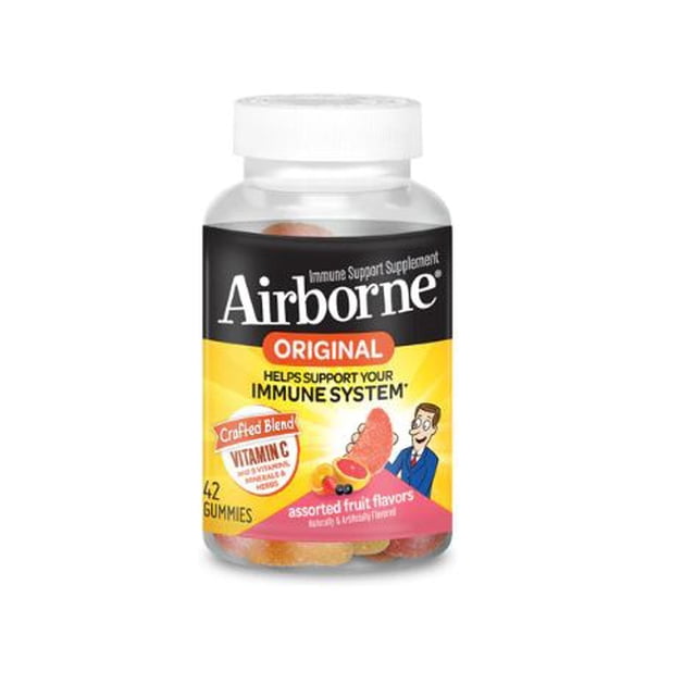Airborne Immune Support Gummies Assorted Fruit 42 Gummies - Walmart.com