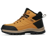 TOPIO Men's Winter Snow Hiking Boots with Faux-Fur Lining and PU ...