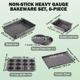 Cook N Home Non-Toxic 6-Piece Heavy Gauge Bakeware Set, Cake/Cookie ...