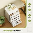 5 Drawer Chest Mobile Storage Cabinets Small Wooden Dresser with Wheels ...